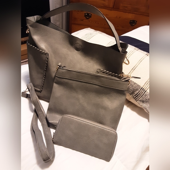 Accessories | Ladies Gray Handbag Ensemble | Poshmark